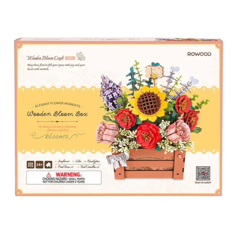 3D Wooden Flower Box Puzzle – Craft N Color