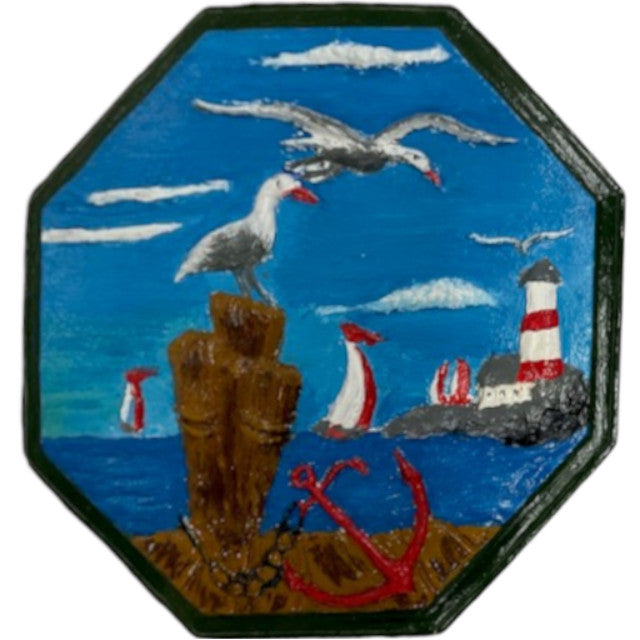 Nautical Octagon Plaque Ready to Paint Plaster Mold – Craft N Color